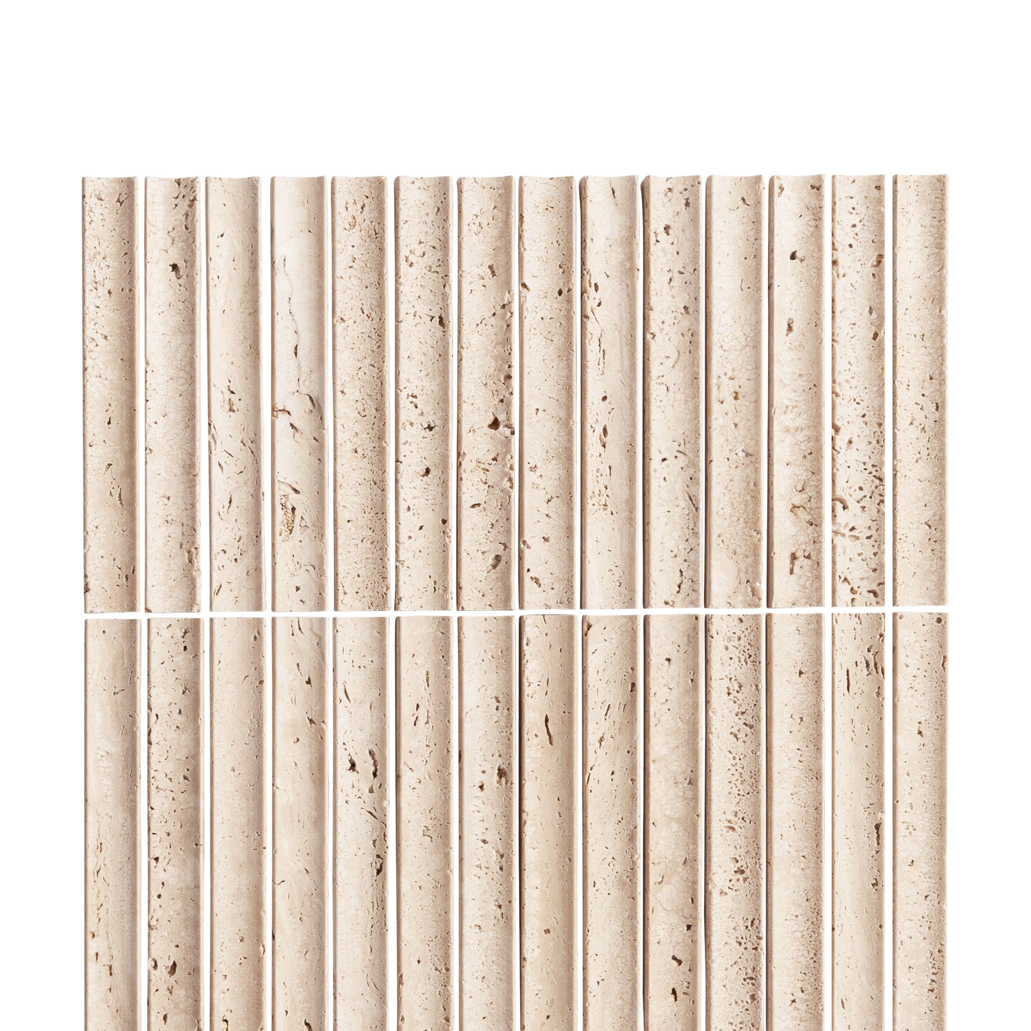 Travertine Classic Honed Mini Concave Flute Stone Mosaic – The Design ...