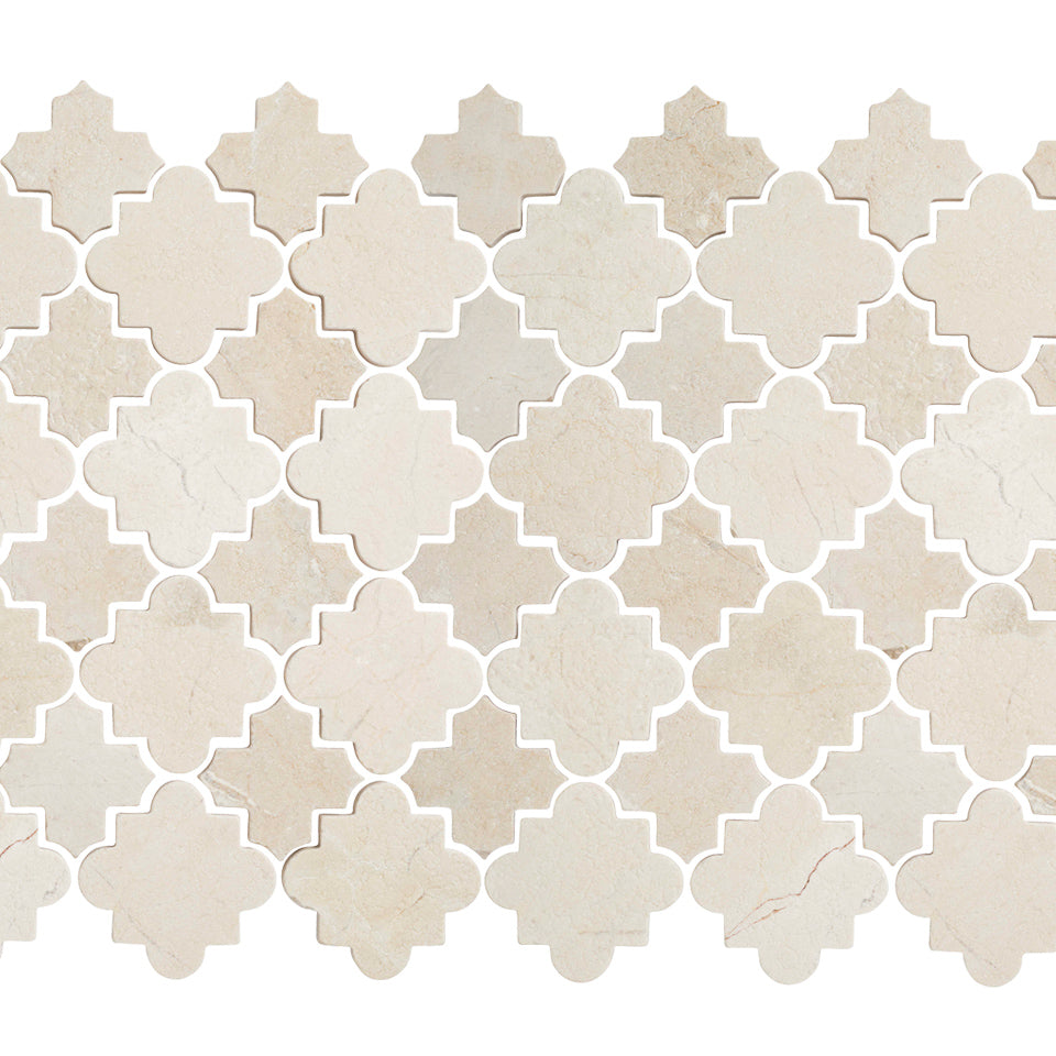 Arabesque Crema Marfil Tumbled Stone Mosaic – The Design Palette